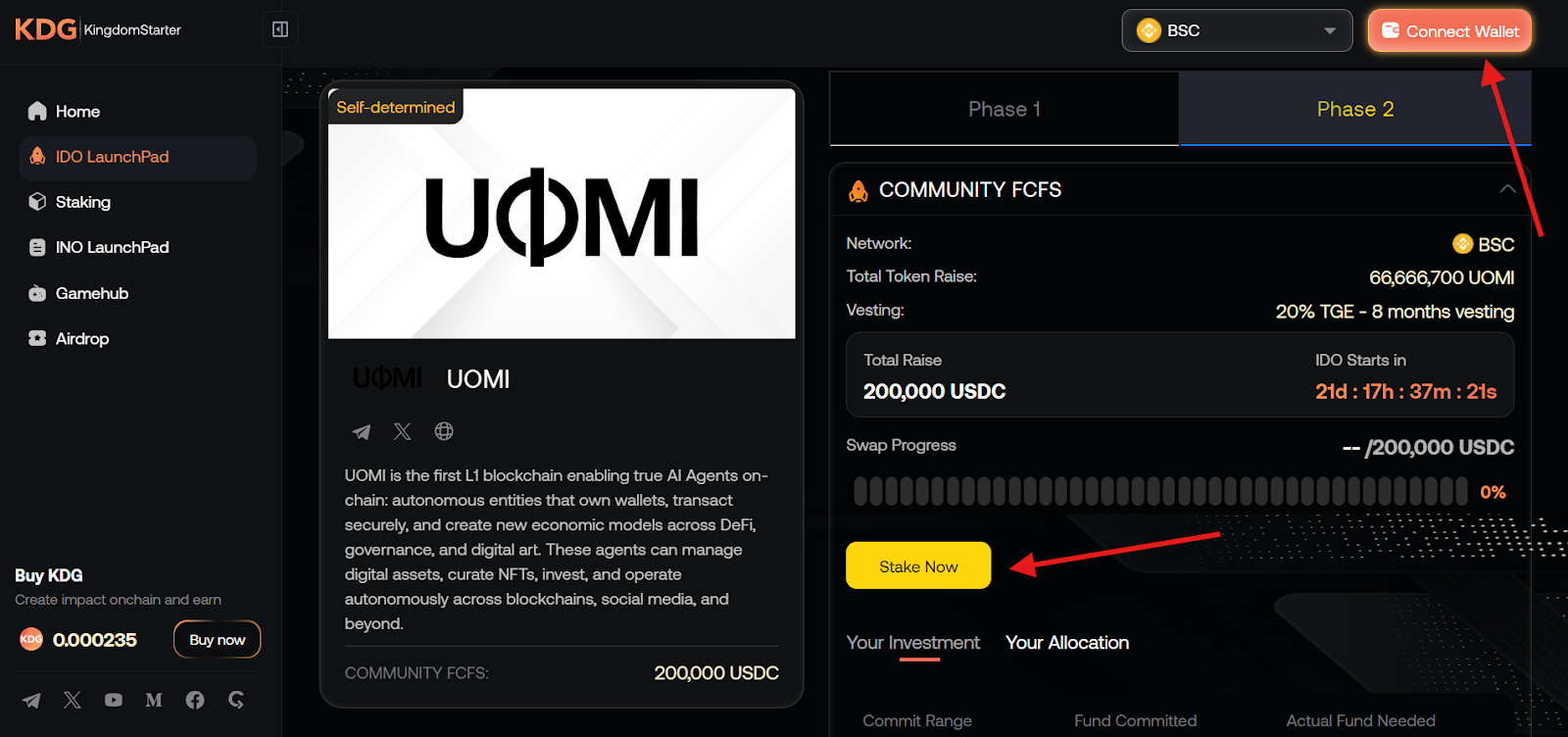 Uomi IDO Round on KingdomStarter | All Info & Stats